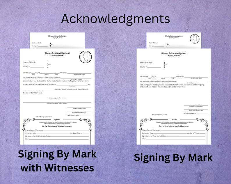 Illinois Notary Certificates - Etsy