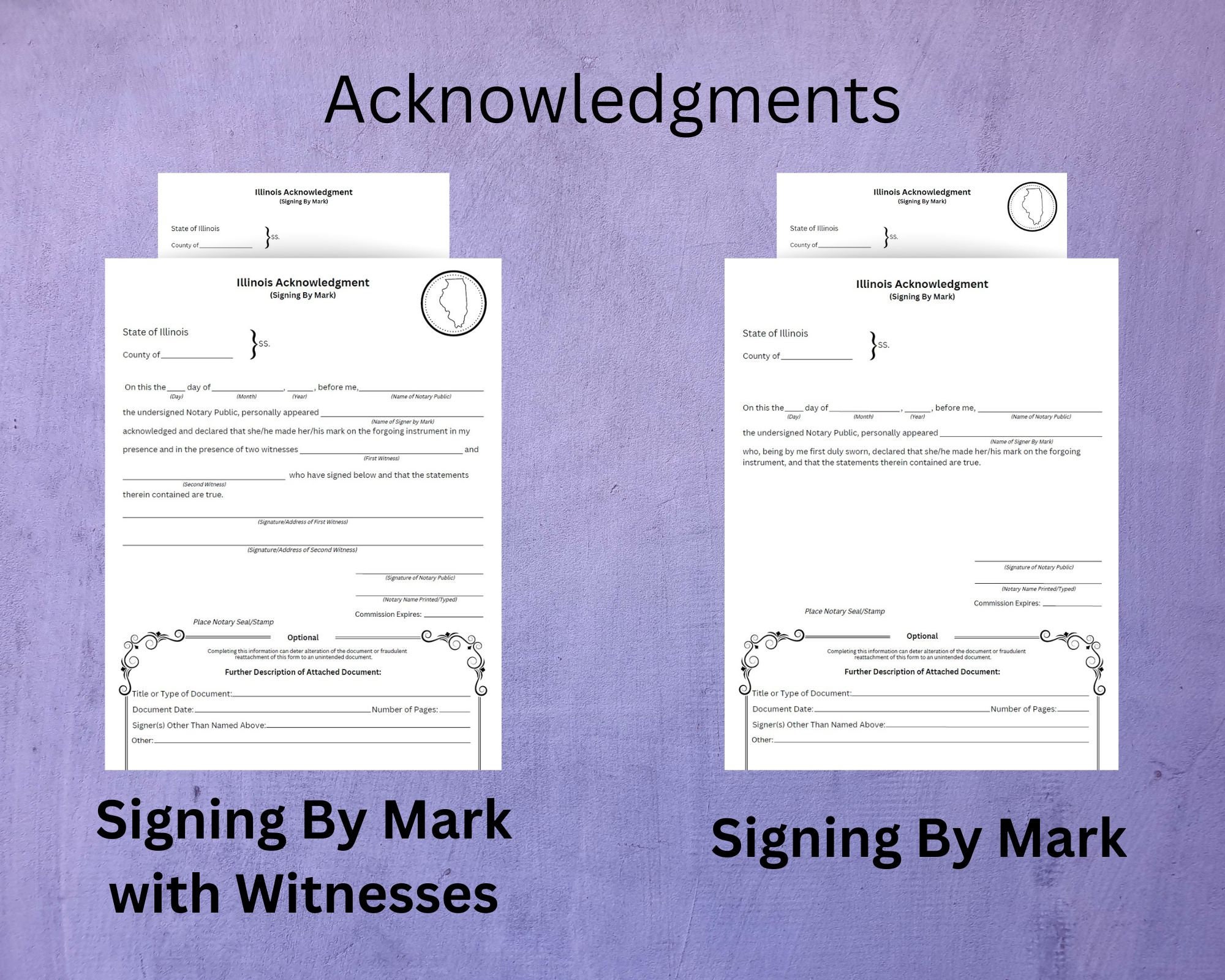 Illinois Notary Certificates - Etsy