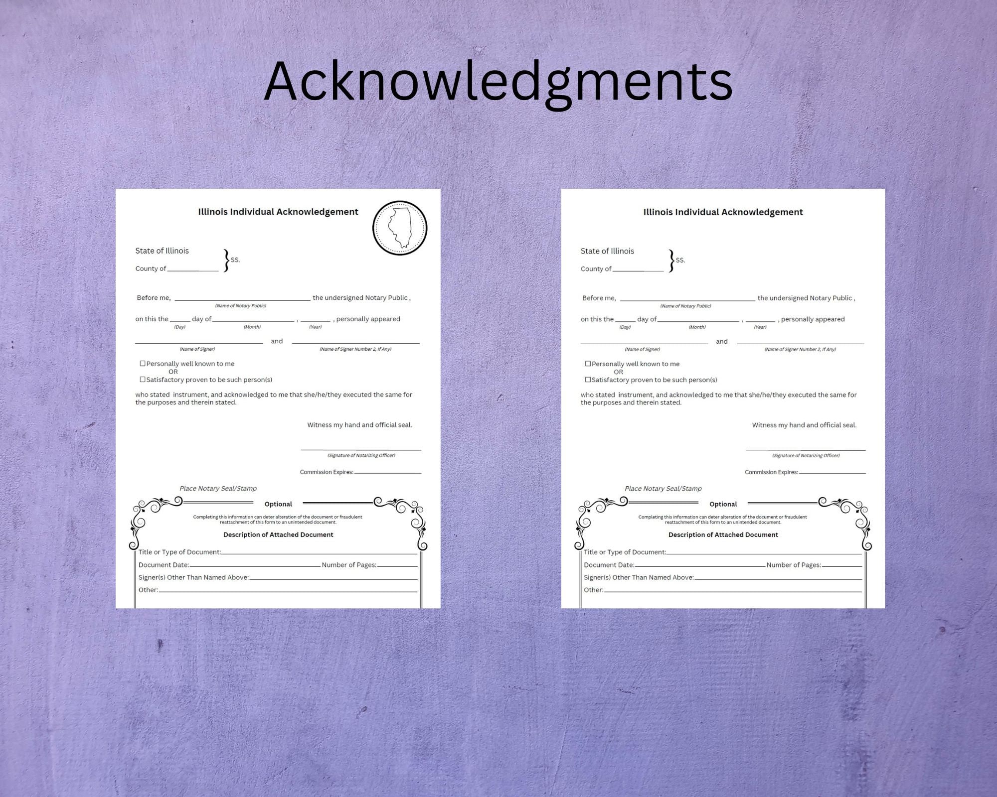 Illinois Notary Certificates - Etsy