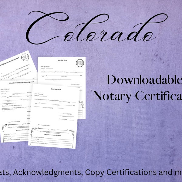 Notary Copy Certificate - Etsy