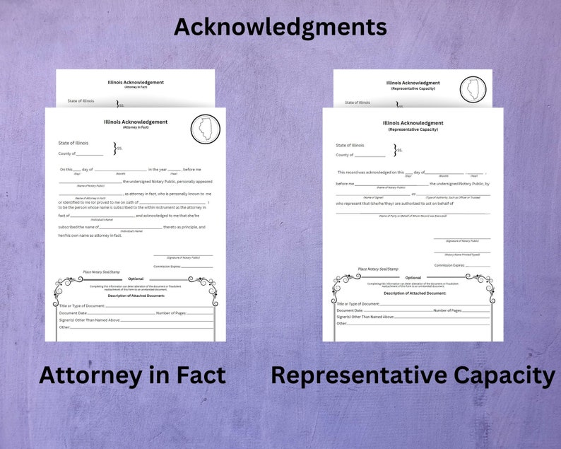 Illinois Notary Certificates - Etsy