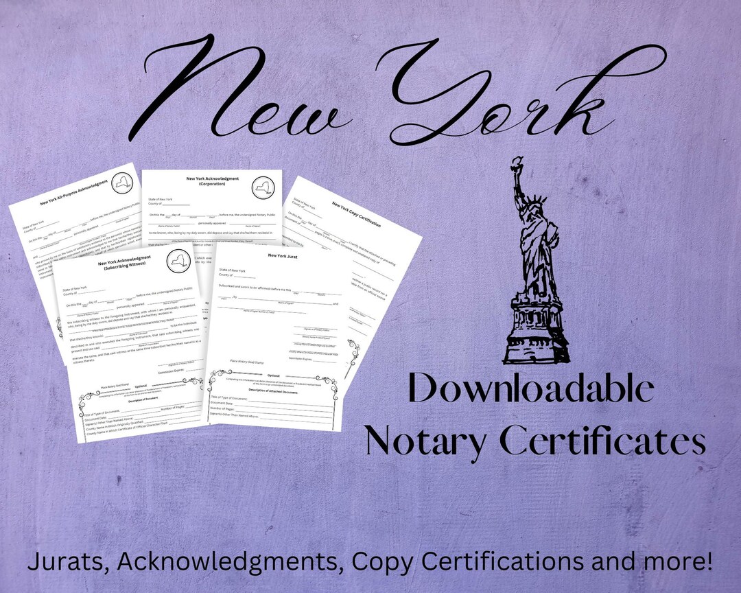 Notary Certificates, Jurats, Acknowledgments, Copy Certificate ...