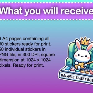 Cute Bunny Accountant Stickers: Gift for Accountants, Cute Rabbit ...