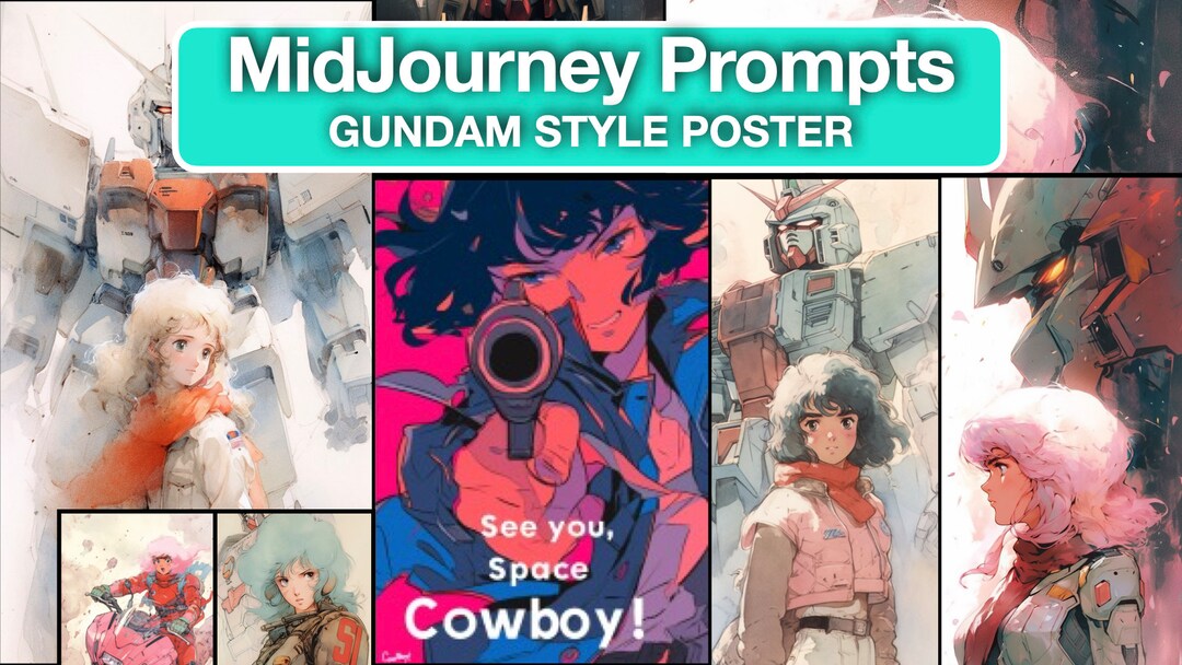 Midjourney Best AI Gundam Manga Art Guide: Retro Anime Prompts, Digital ...