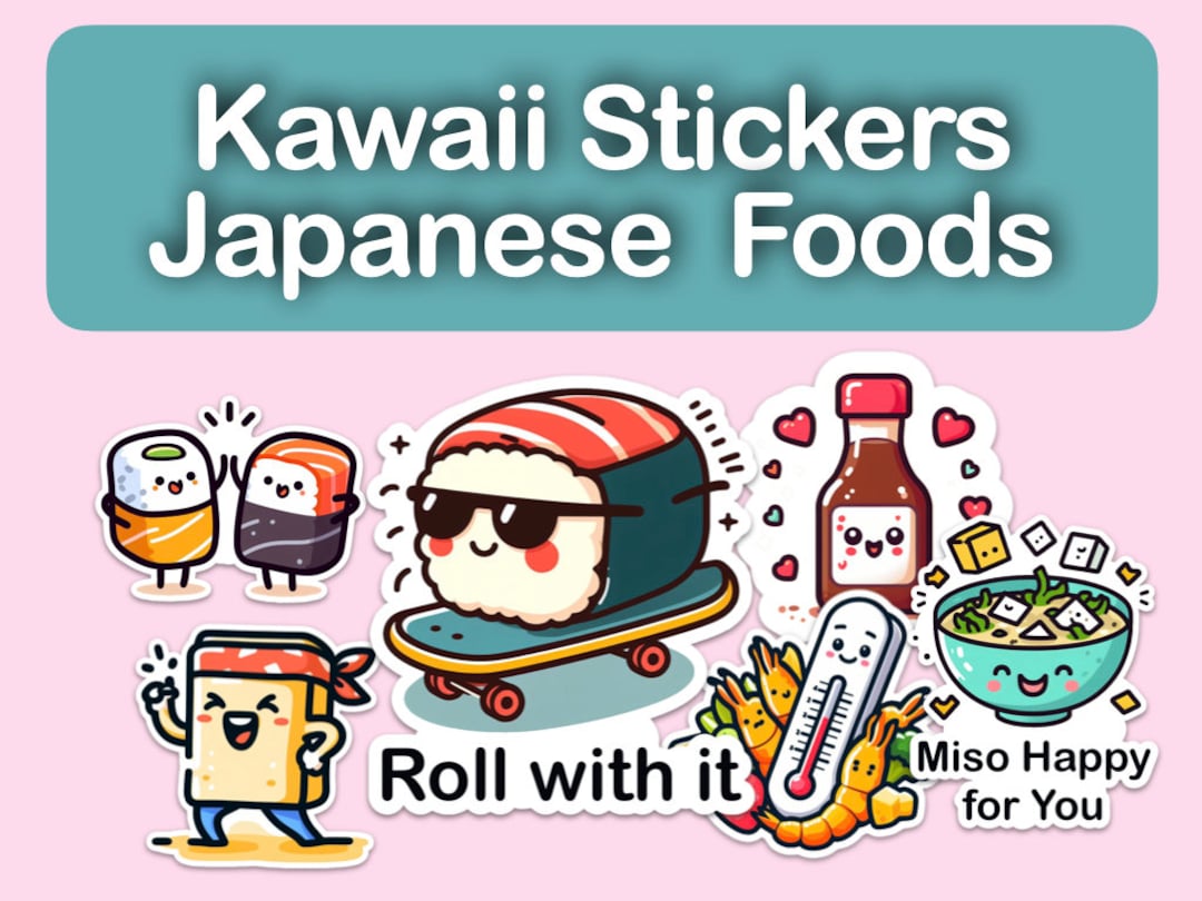 Kawaii Food Stickers: Cute Japanese Prints, Digital Planner Stickers ...
