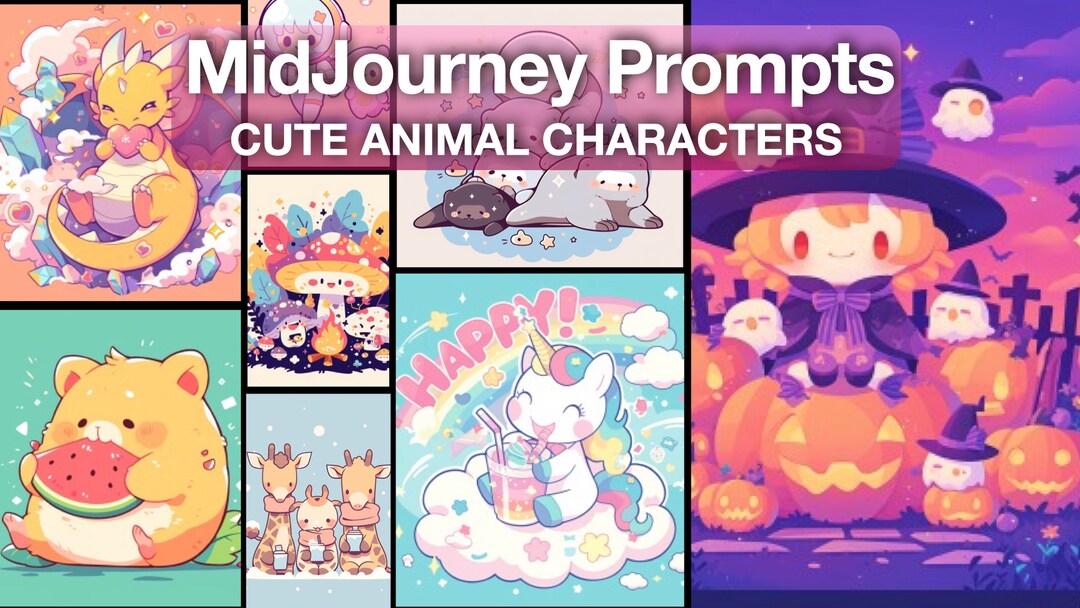 Midjourney AI Art Guide Super Kawaii Animals Whimsical Characters ...