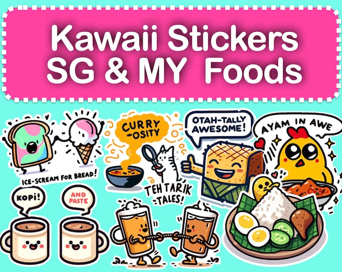 Kawaii Asian Sauces Sticker Pack Cute Asian Foods, Kawaii Stickers ...