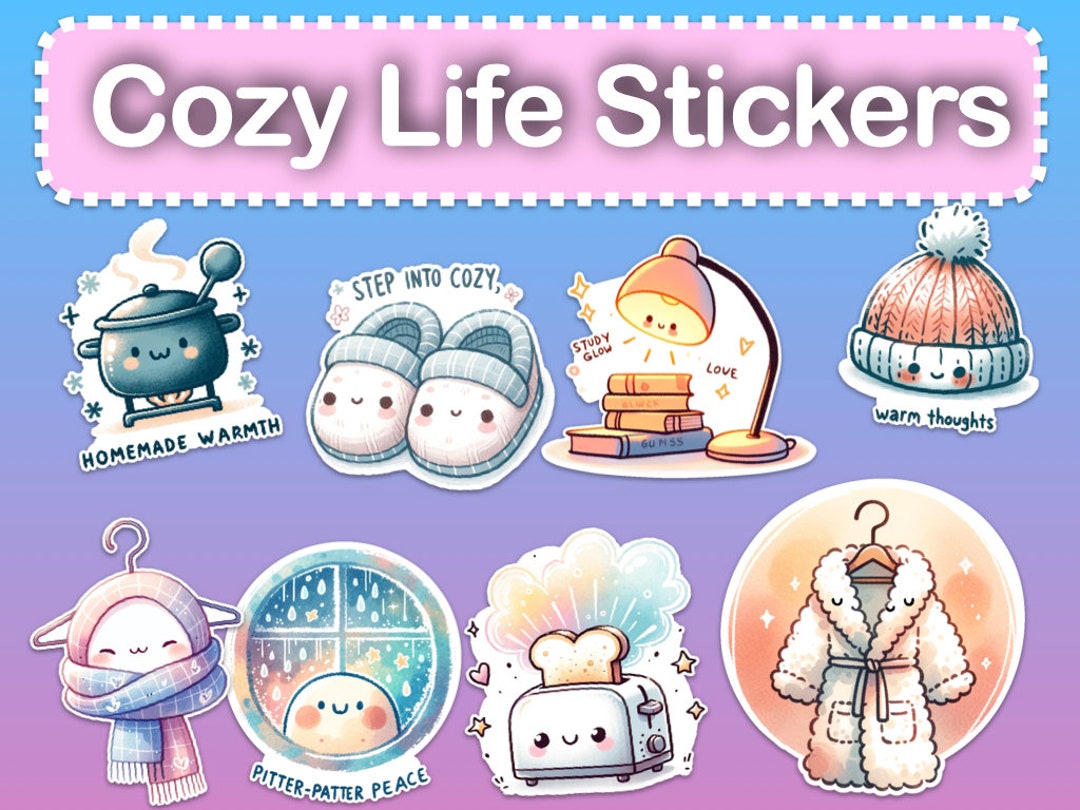 Cozy Life Stickers: Cute Lifestyle Prints, Hygge Life, Digital Planner ...