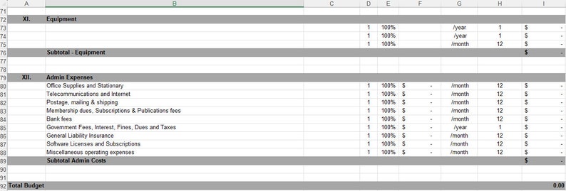 Non Profit Donor Budget| Annual Template| Budget Categories| Excel ...
