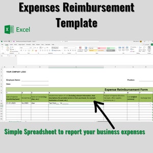 Expense Reimbursement Template| Microsoft Excel |office Business ...