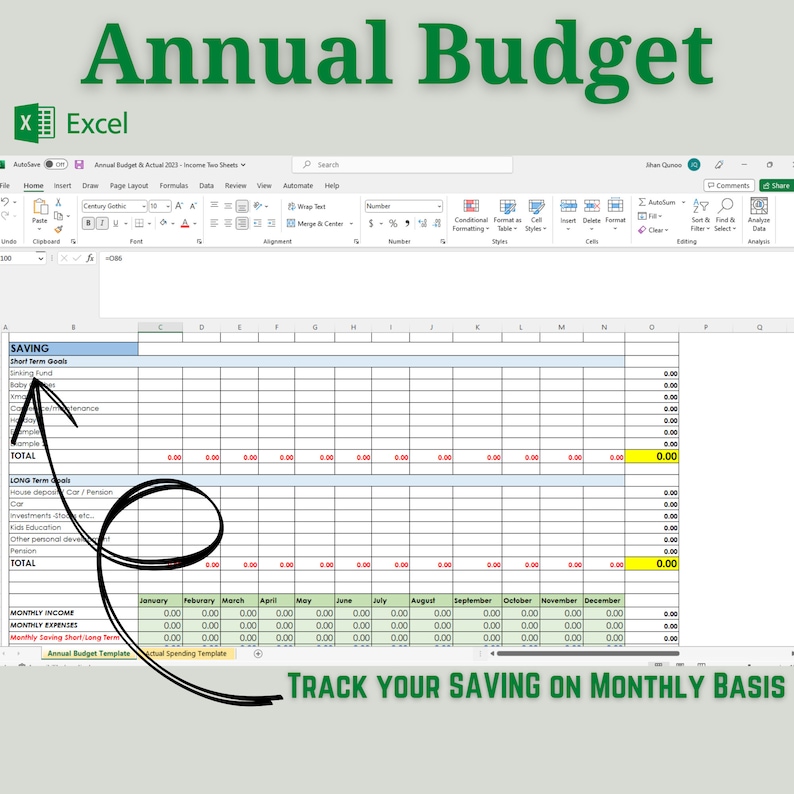 Annual Budget Spreadsheet 2024 | Budget Spreadsheet | Excel Sheets ...