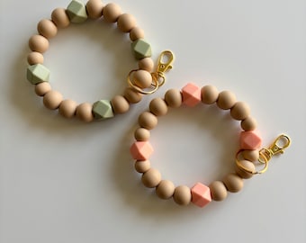 Silicone Bead Wristlet Bracelet Keychain Hands Free - Etsy