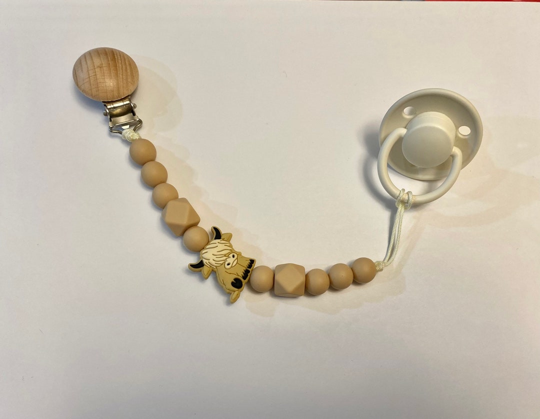 Cute Silicone Pacifier Clip With Highland Cow - Etsy