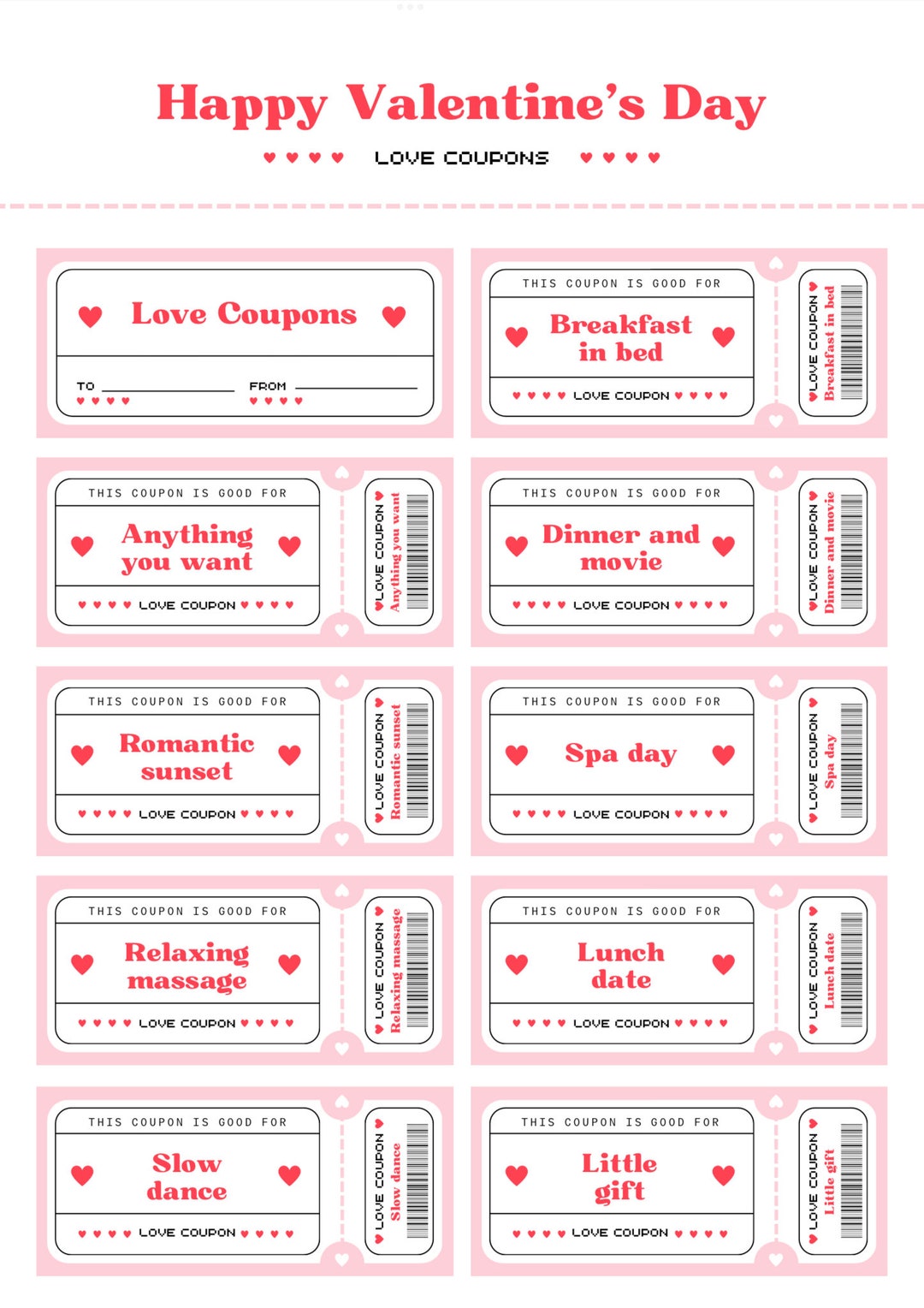 Valentine's Day Coupons - Etsy