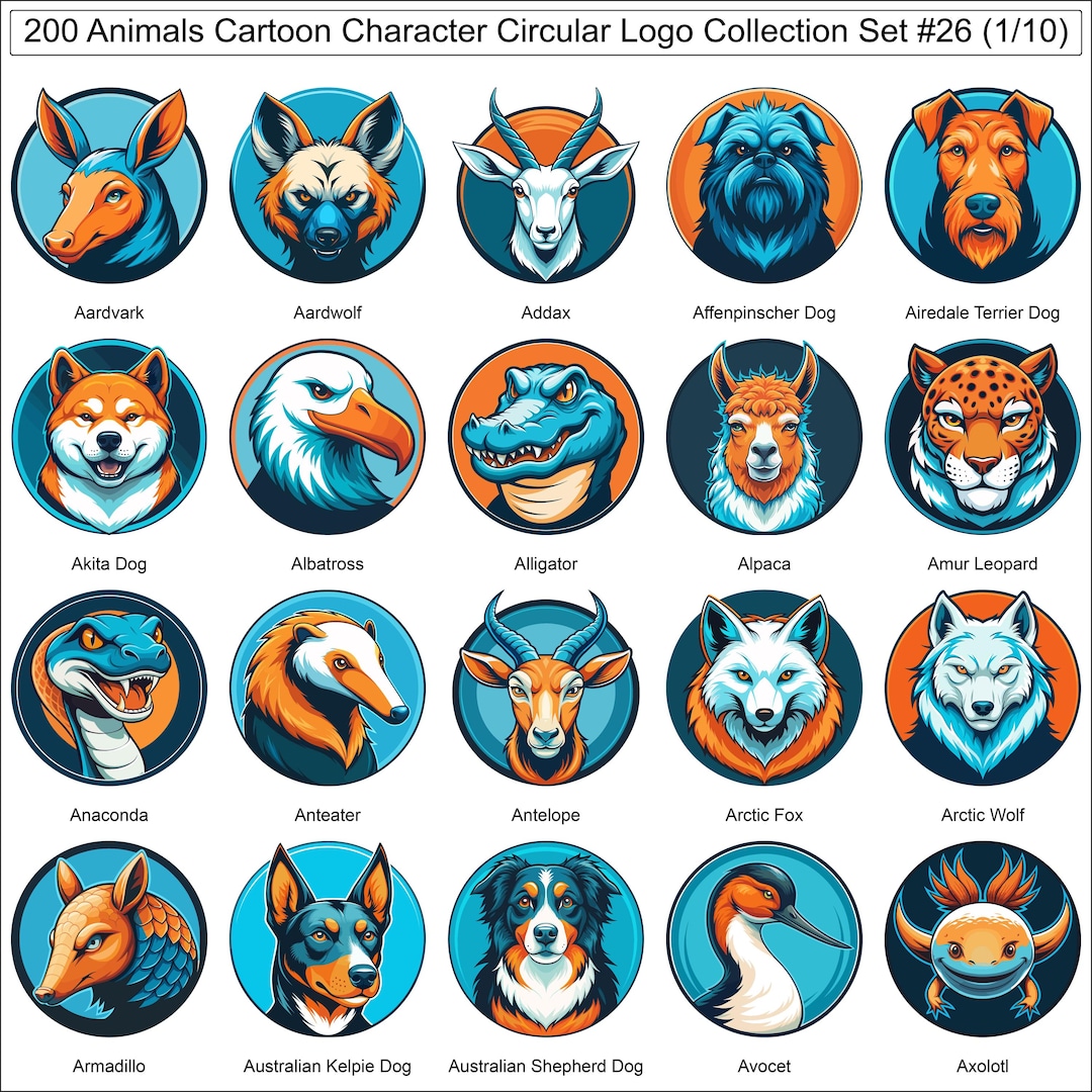 200 Animal Mascot Logos, Esports Team Badges (PNG Pack, Digital ...
