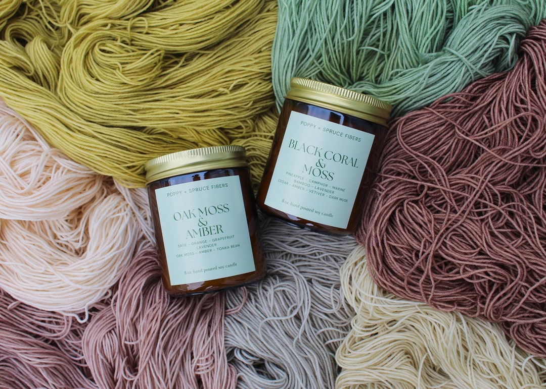 Poppy + Spruce Fibers Exclusive 8 Oz Candles - Oak Moss and Amber or ...