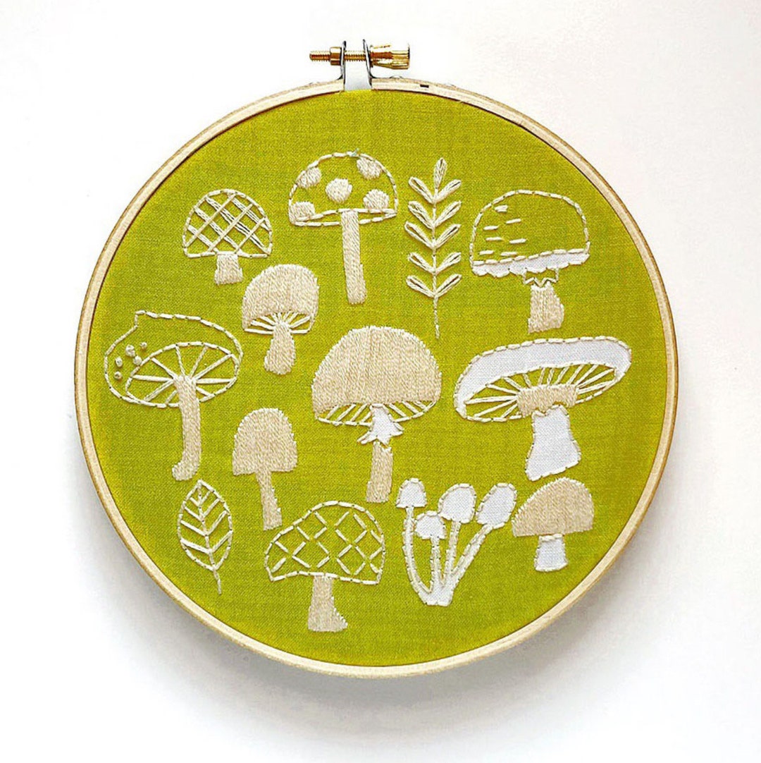 Mushroom Embroidery Kit - Modern Mushroom Themed Embroidery DIY Do It ...