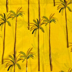 Yellow Palm Tree Fabric Tree Print Big Tree Fabric, Curtain Upholstery ...