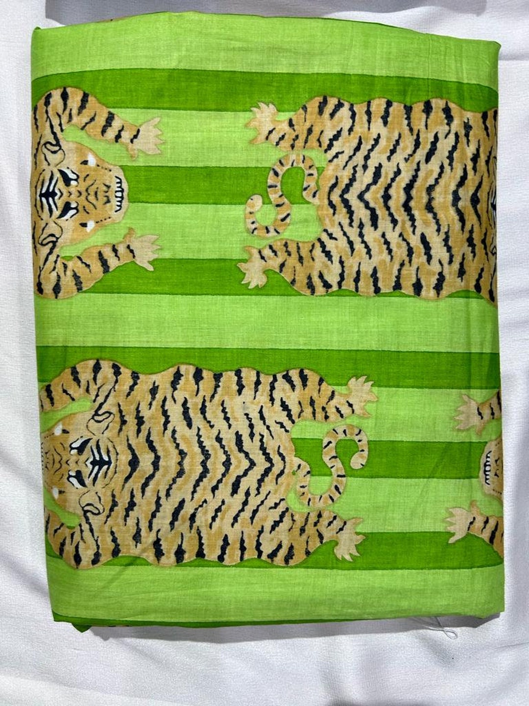 Parrot Green Tiger Print Indian Hand Block Print Soft Cotton Fabric ...