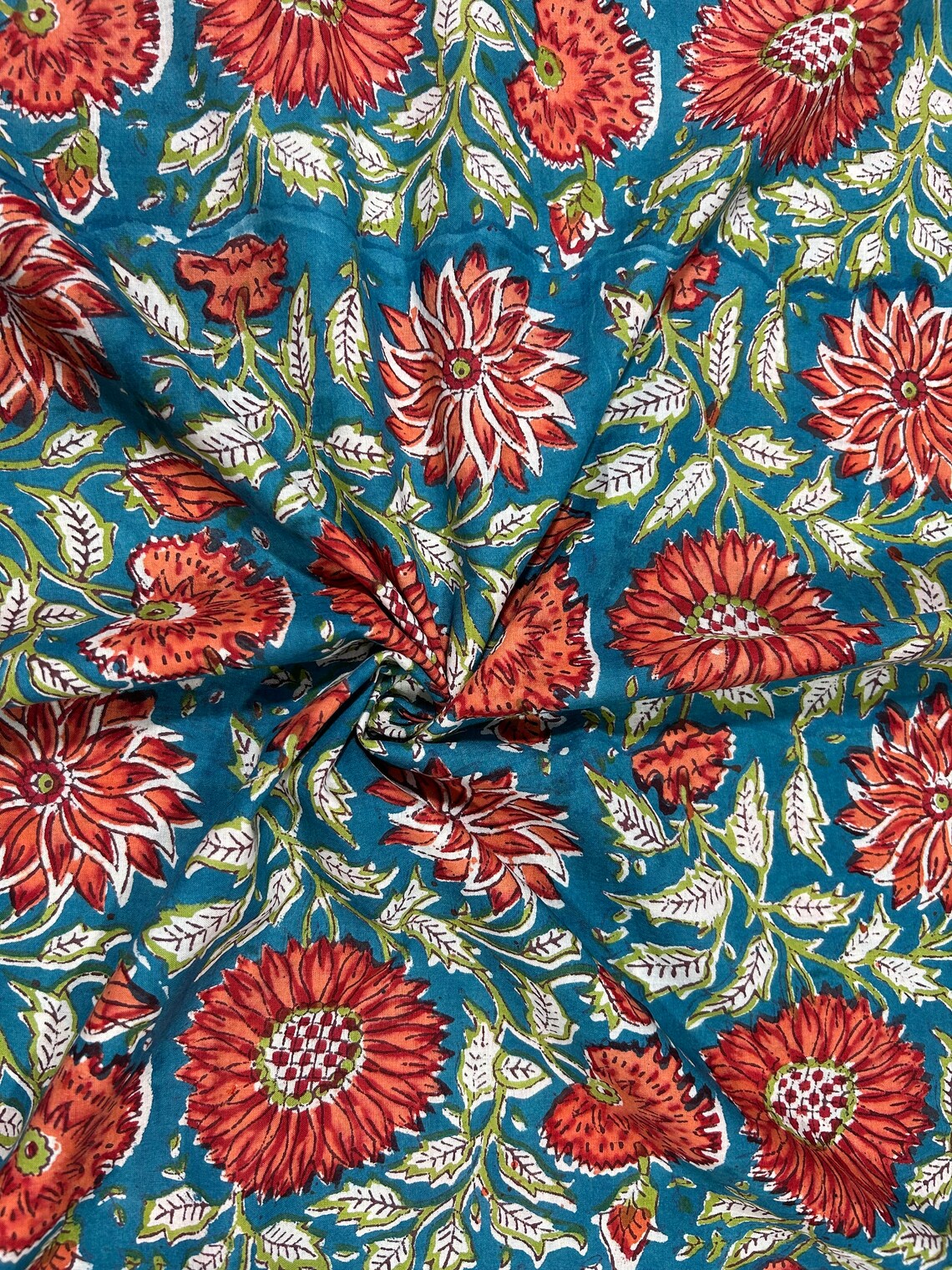 Organic Soft Cotton Fabric Handmade Fabric Hand Block Print Fabric ...