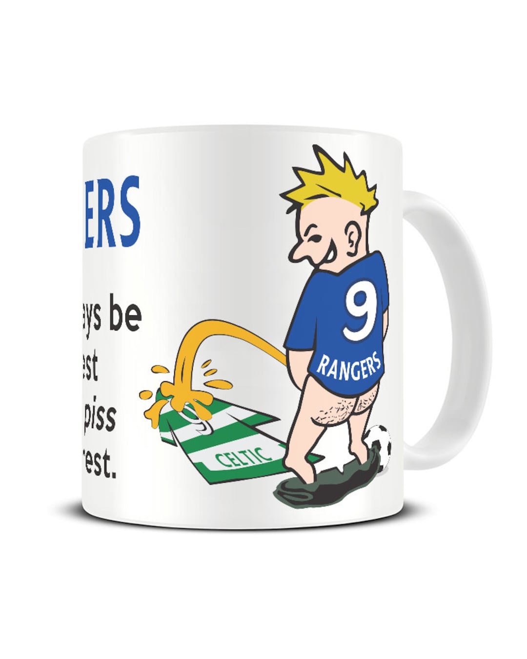 Football Rivalry Rangers Vs Celtic Peeing on Rivals Football Fan Mug ...