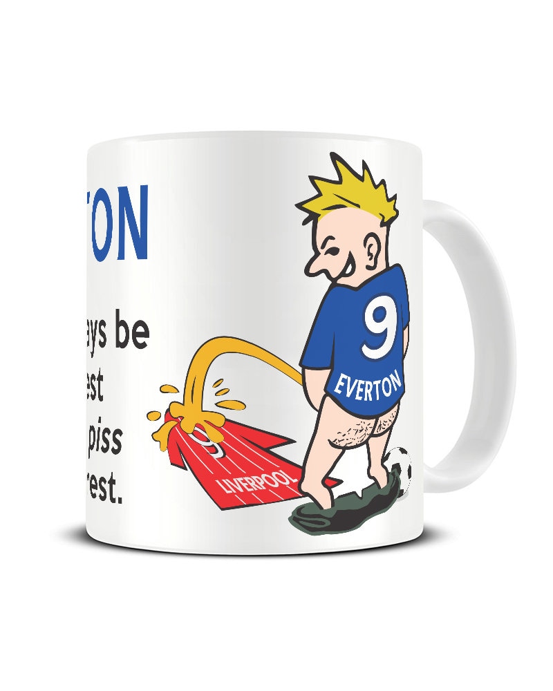 Football Rivalry Everton Vs Liverpool Peeing on Rivals Football Fan Mug ...