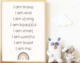 Affirmations Rainbow Wall Art Collage Bundle Digital - Etsy