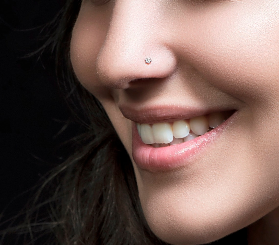 Sterling Silver Nose Stud, Silver Indian Nose Stud, Flower Nose Stud, Flower Nose Piercing, Tiny ...