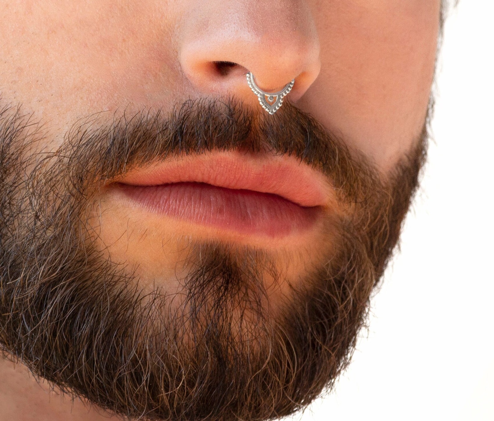 Tribal Septum, Septum for Men, Piercing Jewelry, Sterling Silver Septum ...
