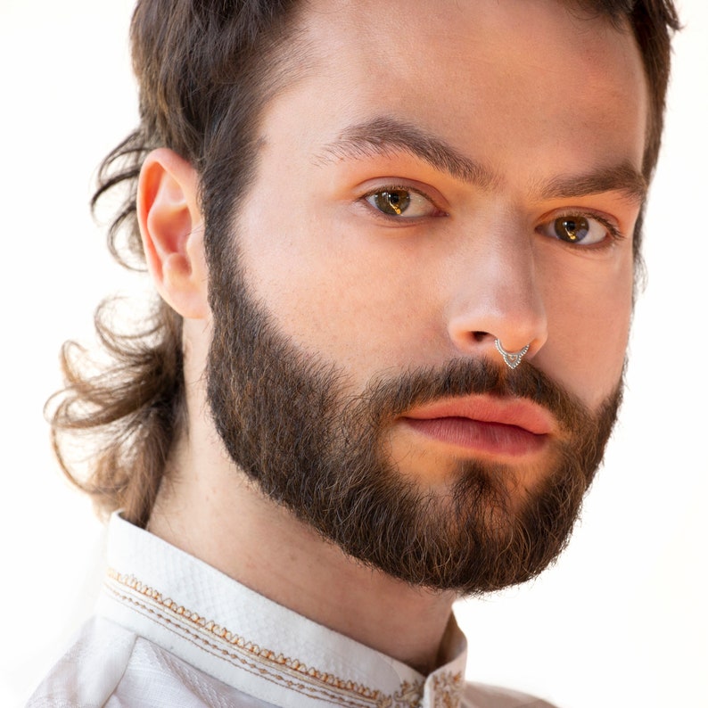 Tribal Septum, Septum for Men, Piercing Jewelry, Sterling Silver Septum ...