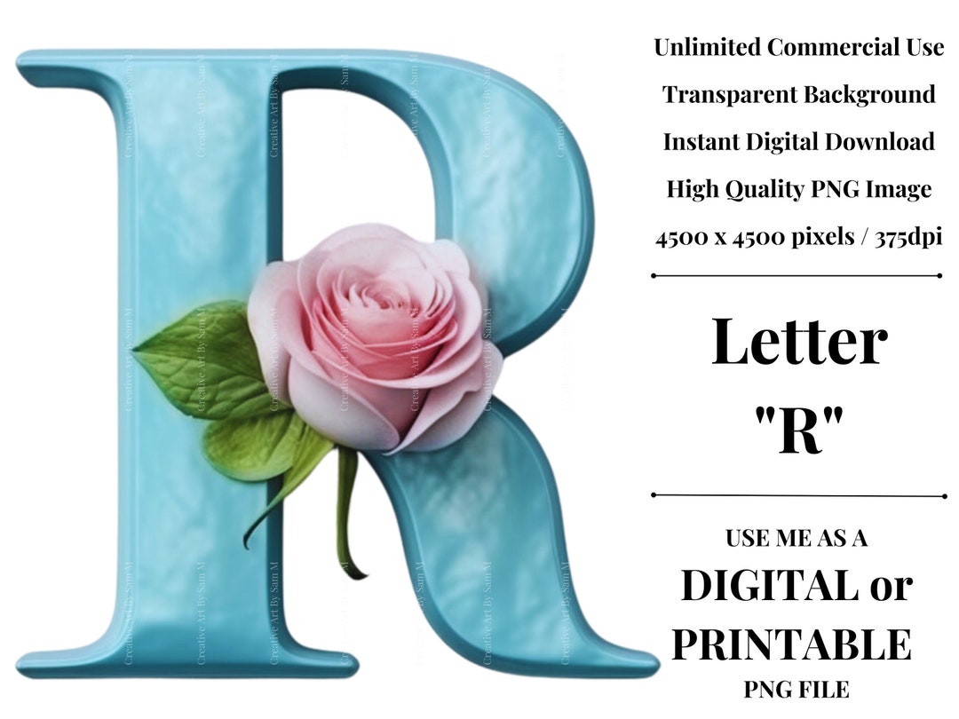 Fancy Alphabet Letter R Initial Monogram Transparent PNG - Etsy