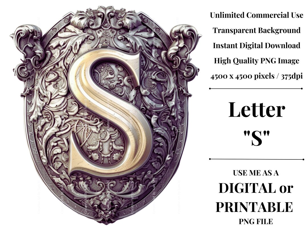 Letters Clipart PNG Medieval Monogram Font Medieval Alphabet - Etsy