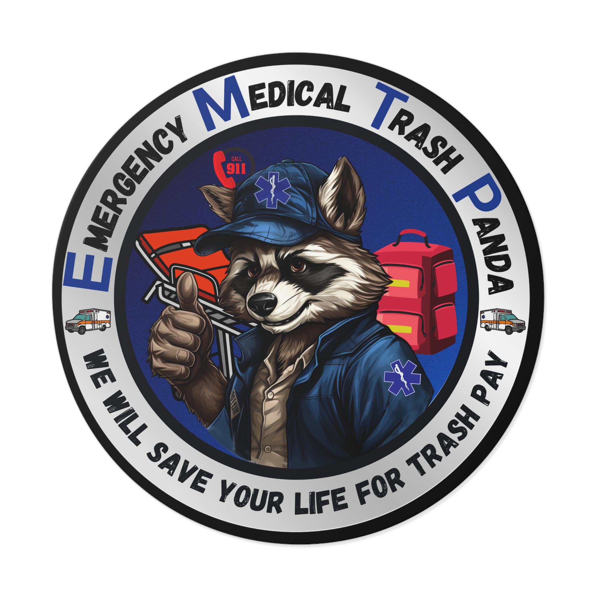 EMT Panda! Round Vinyl Stickers, Emt, Ift, Bls, Funny Emt, Funny Ems ...
