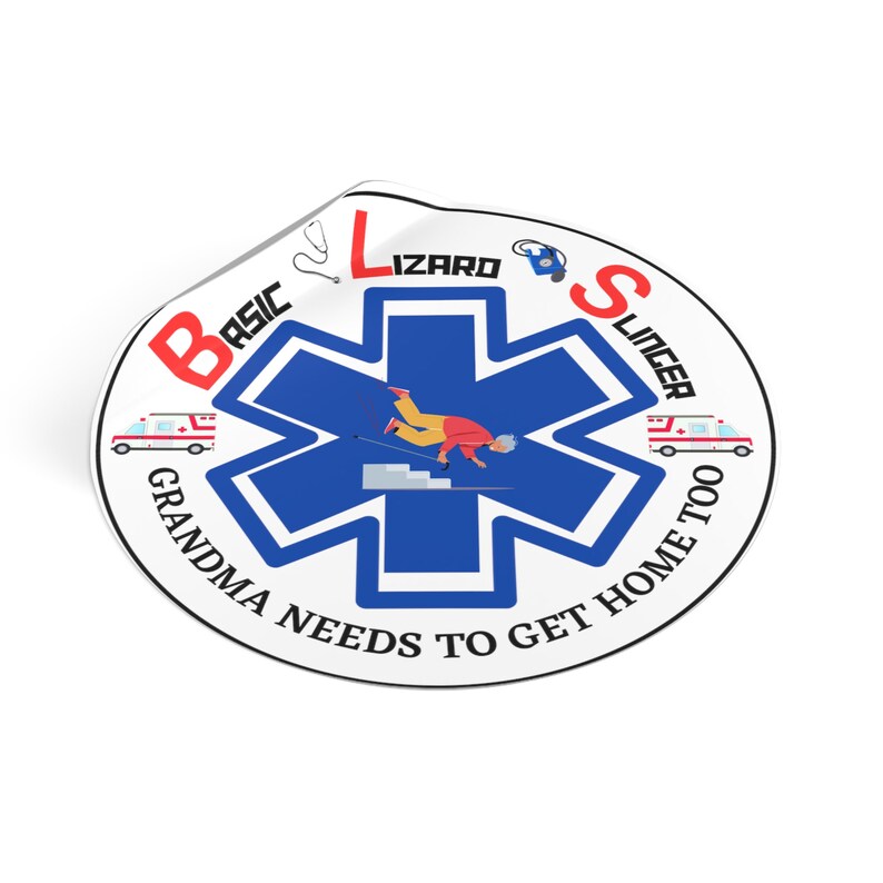 Basic Life Support Round Vinyl Stickers, Emt, Ift, Bls, Funny Emt ...