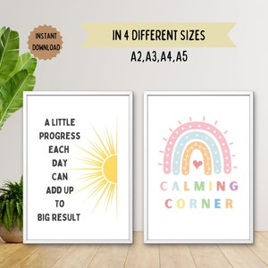 Calming Corner Sign, Boho Classroom Decor, Playroom Wall Decor ...