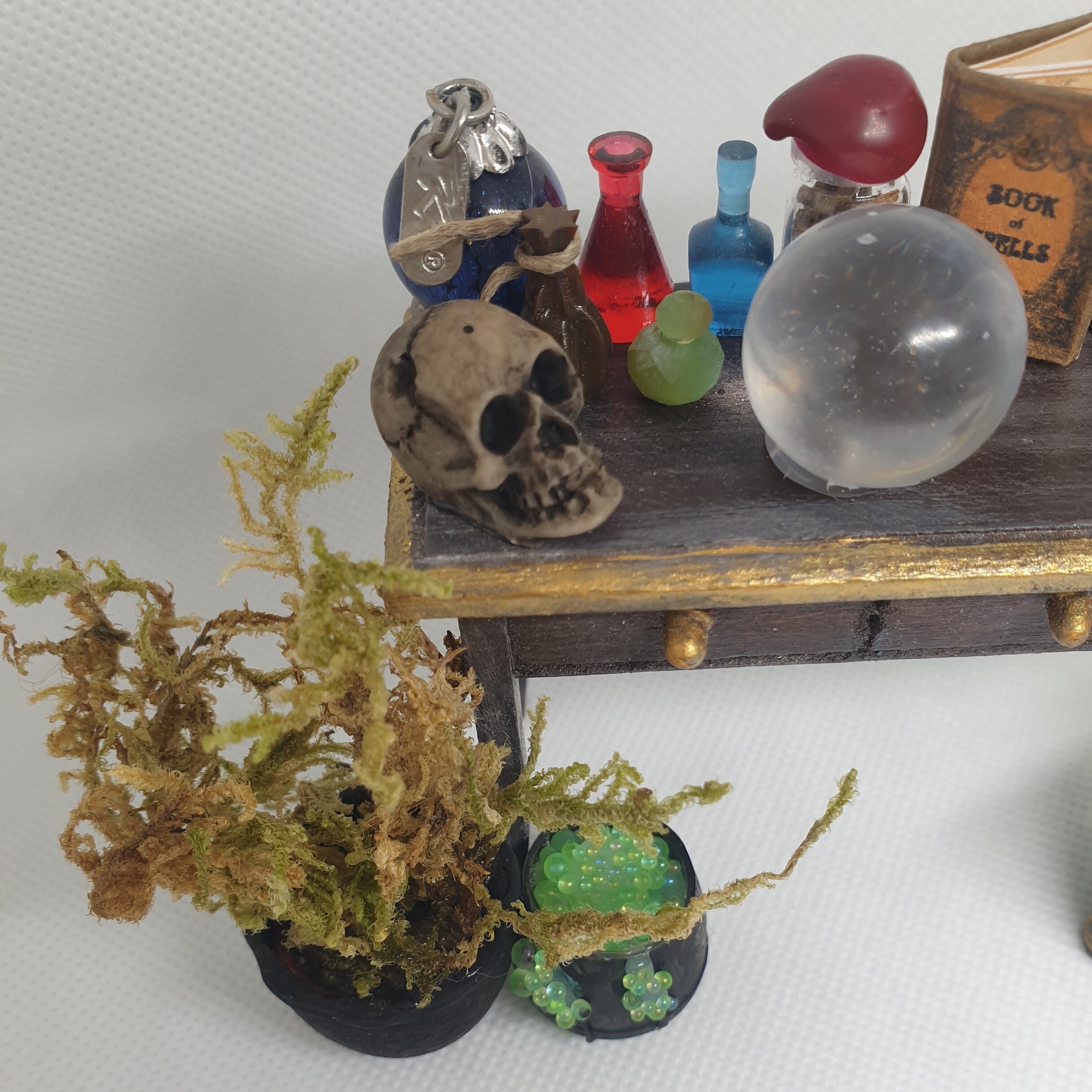 Miniature, Desk Set, Diorama, Dnd, Dollhouse, Haunted, Spooky, Witch ...