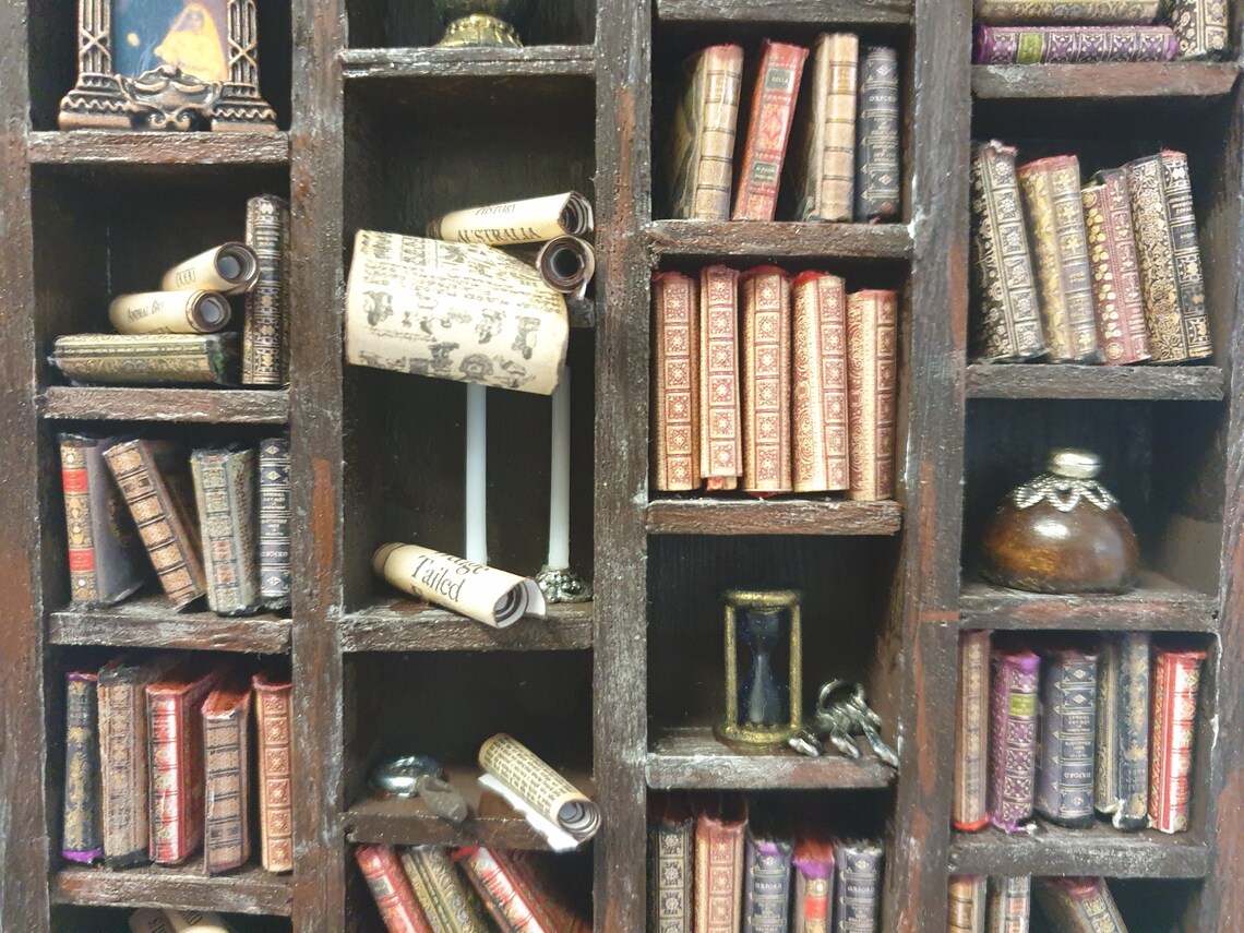 Miniature, Bookshelf, Diorama, Dnd, Dollhouse, Haunted, Spooky, Witch ...