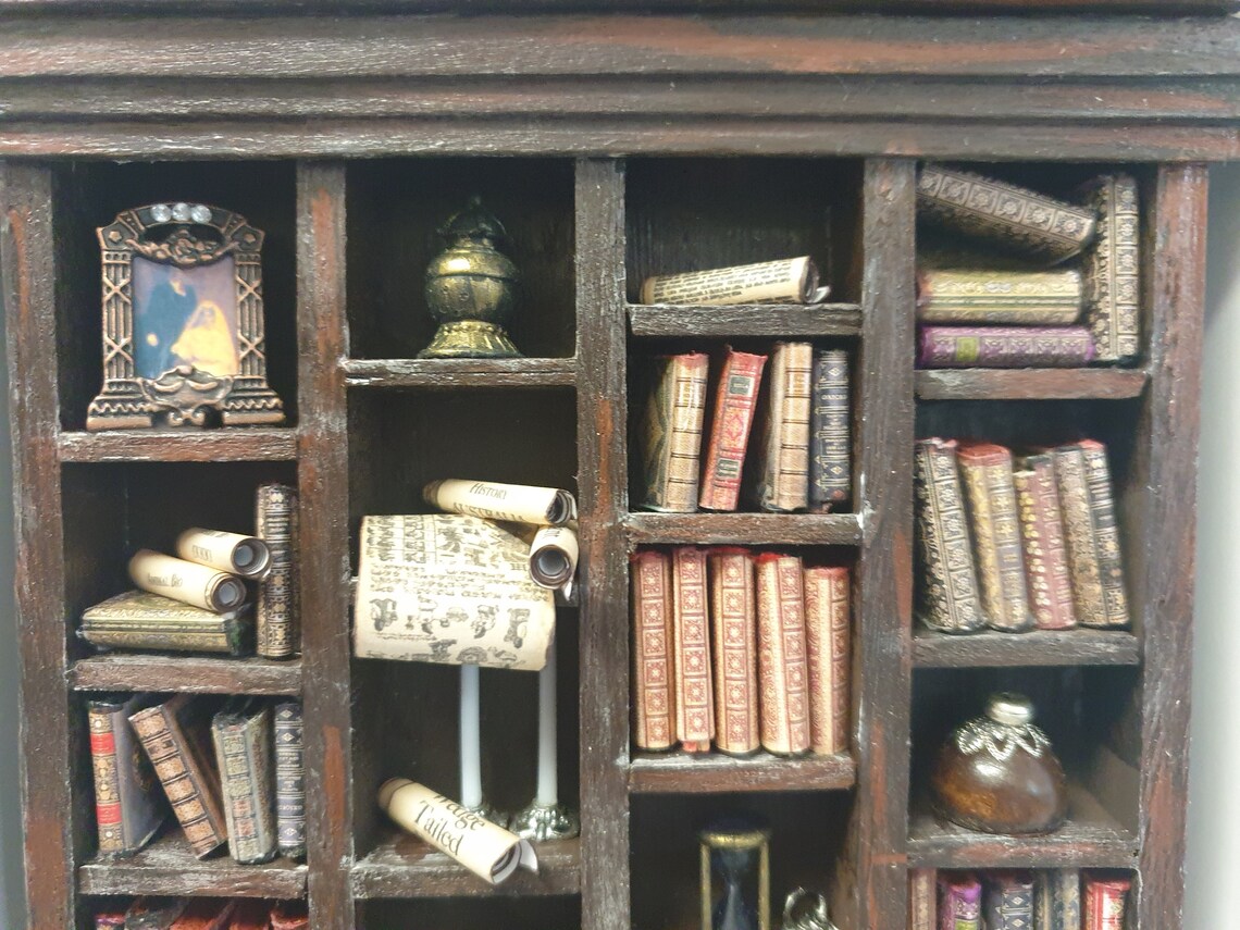 Miniature, Bookshelf, Diorama, Dnd, Dollhouse, Haunted, Spooky, Witch ...