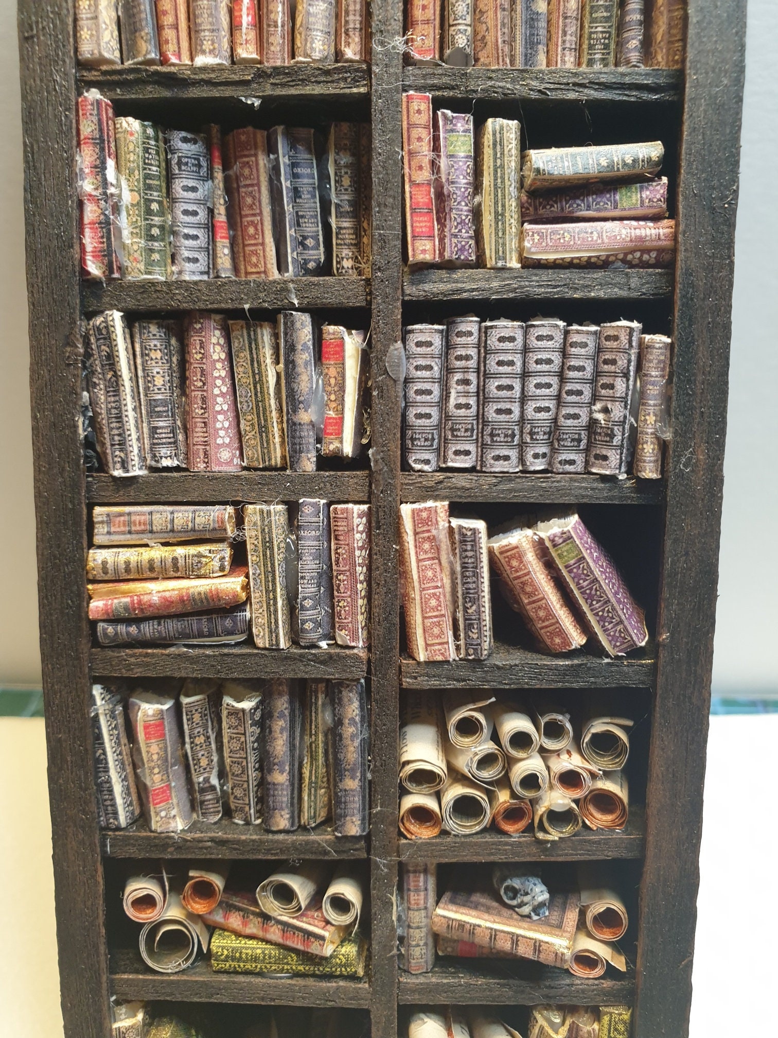 Miniature Bookshelf Diorama Dnd Dollhouse Haunted - Etsy