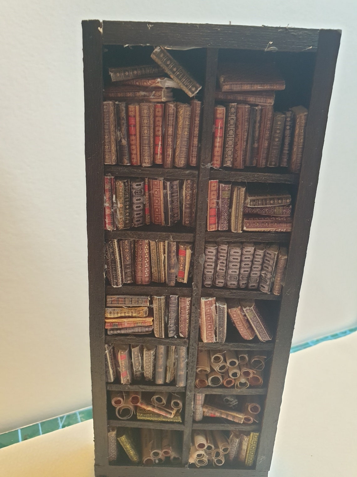 Miniature Bookshelf Diorama Dnd Dollhouse Haunted - Etsy