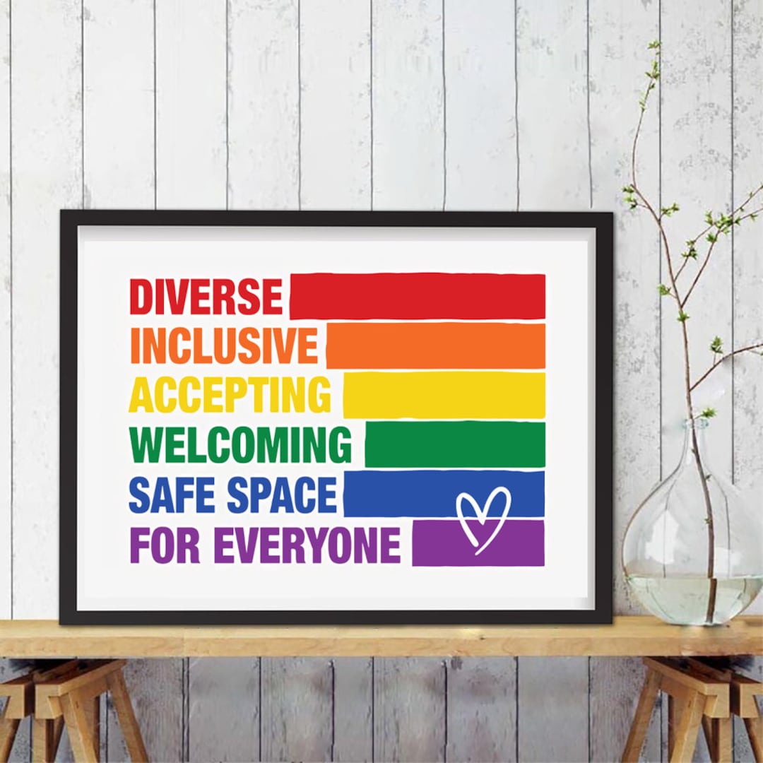 Diverse Inclusive Accepting Welcoming Safe Space for Everyone Poster ...