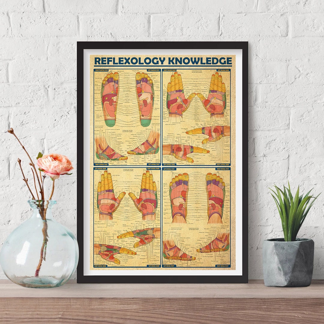 Meridian Chart Poster Foot Anatomy Medicine Wall Art Knowledge ...