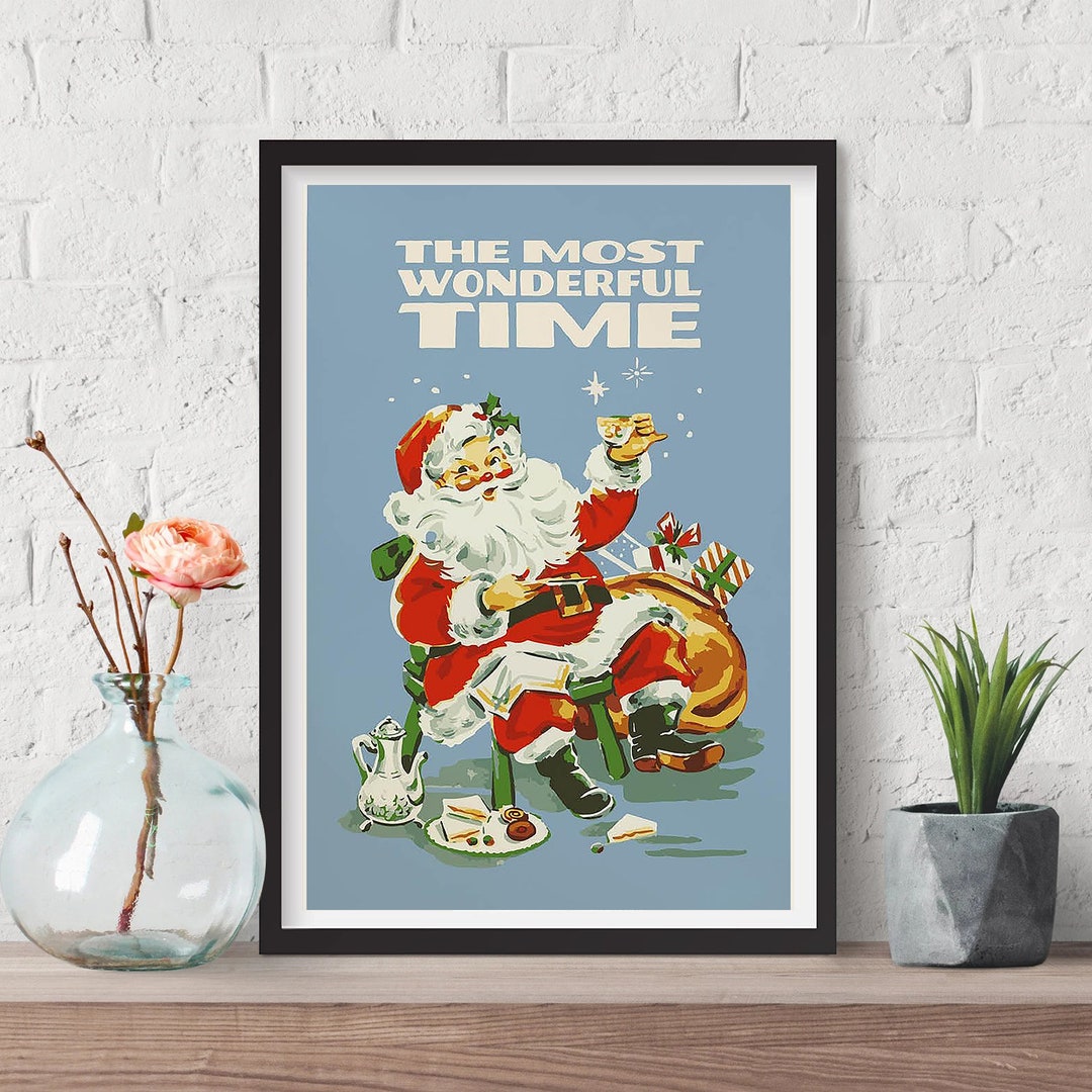 Snowman Christmas Poster Wall Art, Vintage Rustic Christmas Decoration ...
