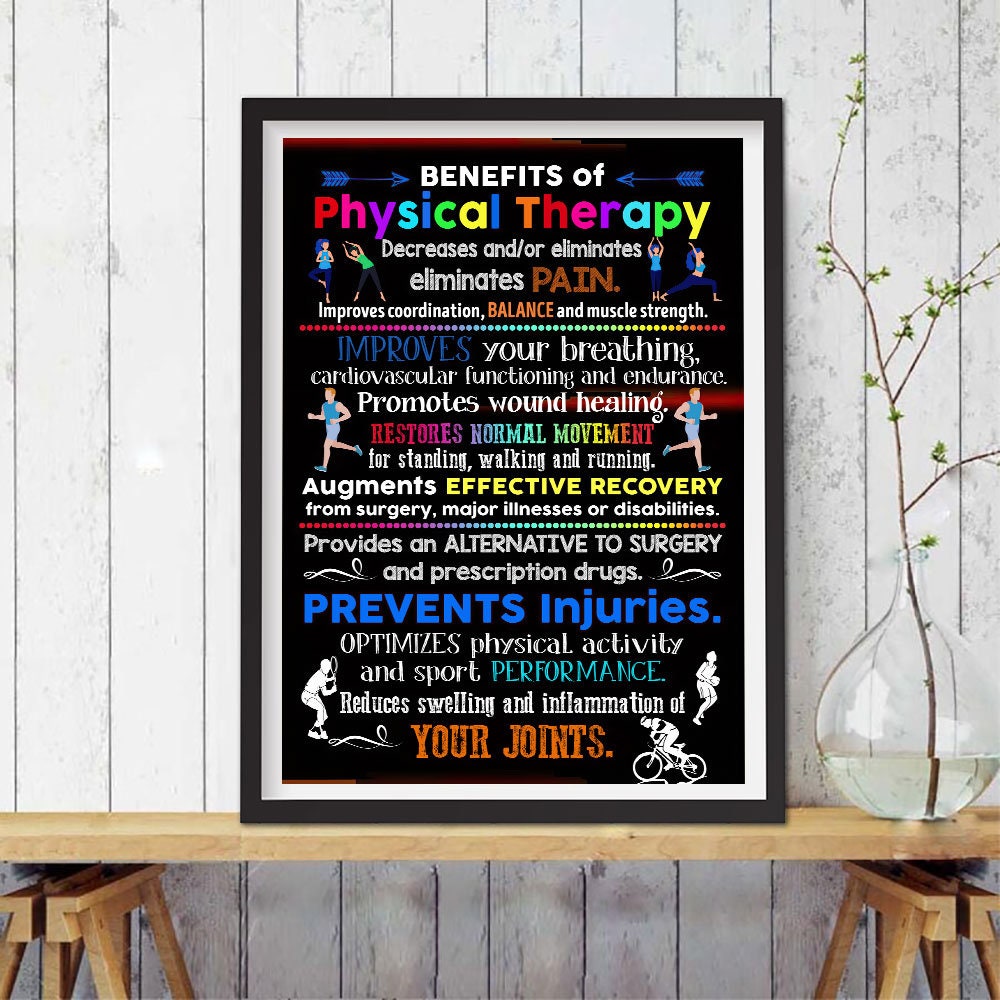 Benefits of Physical Therapy Poster Therapist Office Plaque Decoration ...