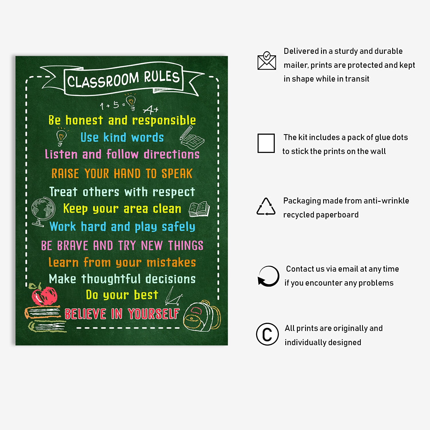 Class Rules Poster Classroom Decorations, Educational Posters, Teacher ...