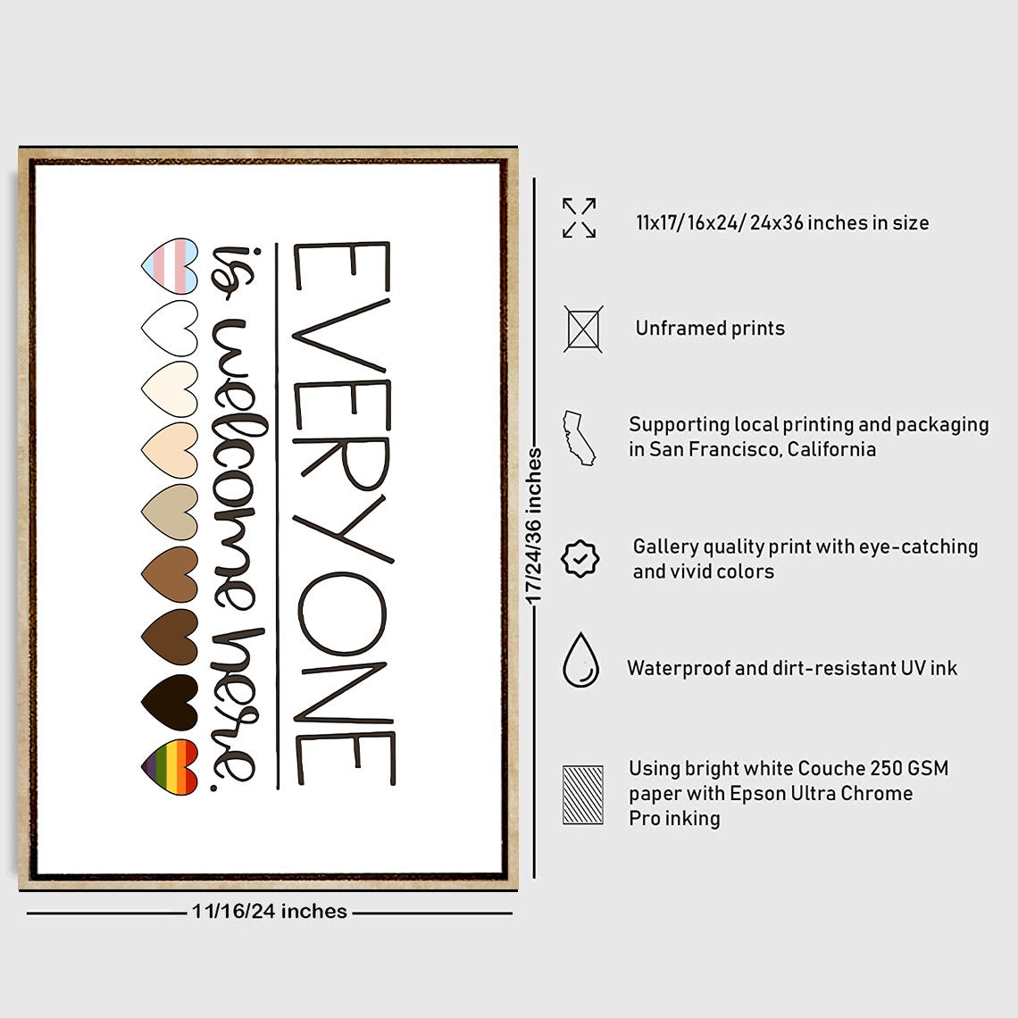 Everyone is Welcome Here Poster Diversity Poster for Classroom Pride ...