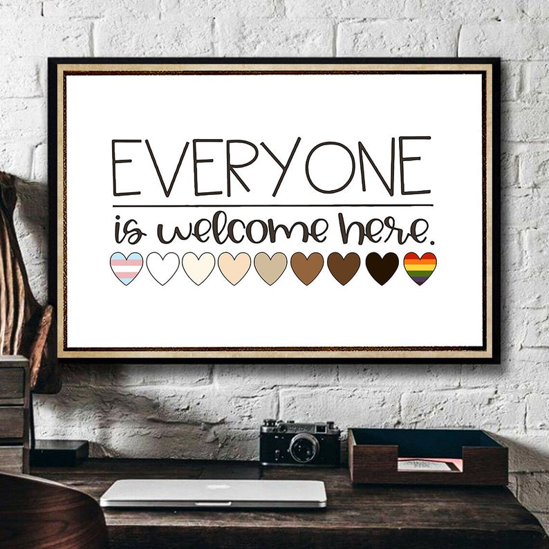 Everyone is Welcome Here Poster Diversity Poster for Classroom Pride ...
