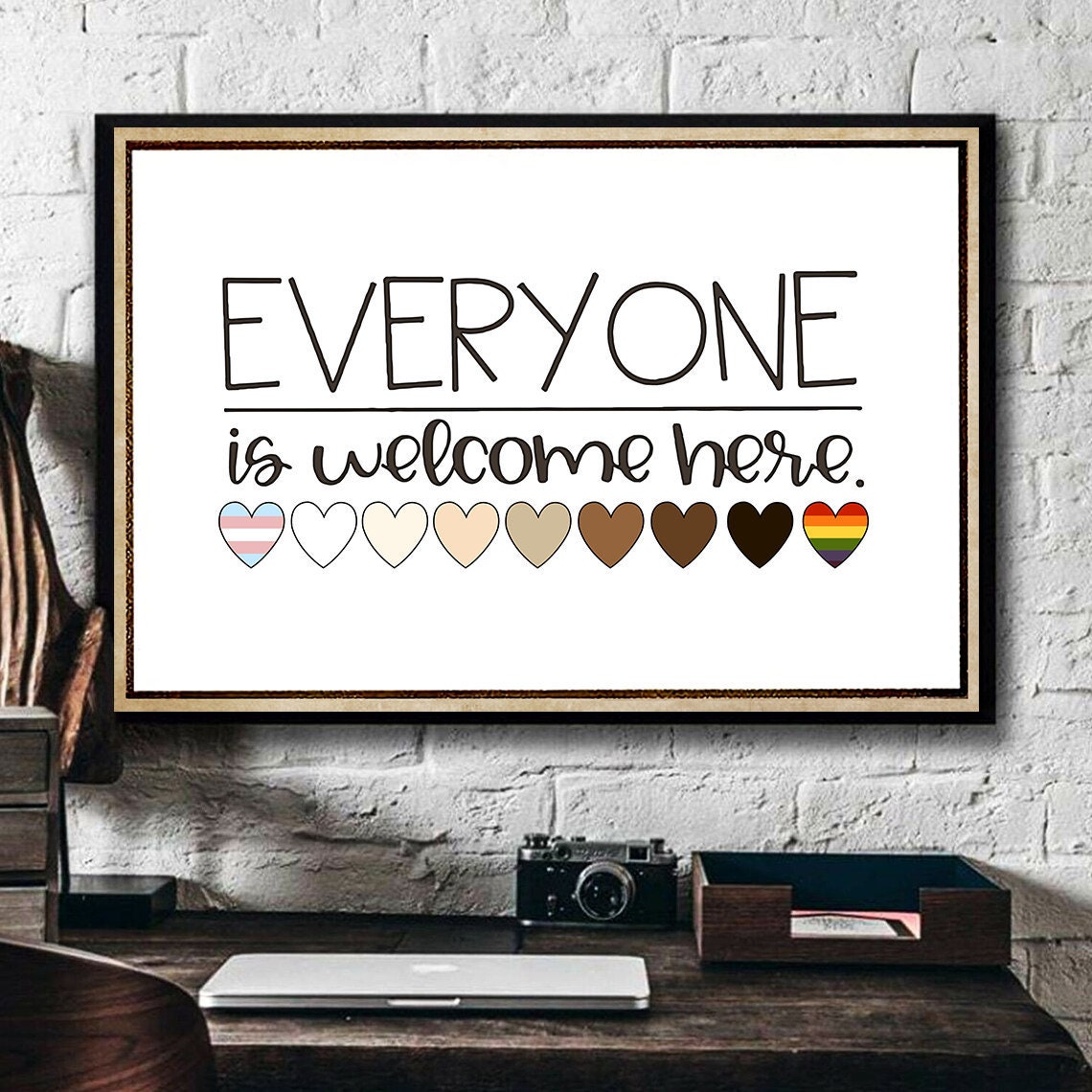 Everyone is Welcome Here Poster Diversity Poster for Classroom Pride ...