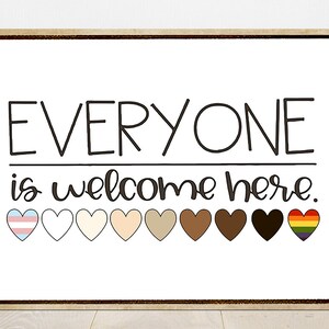 Everyone is Welcome Here Poster Diversity Poster for Classroom Pride ...