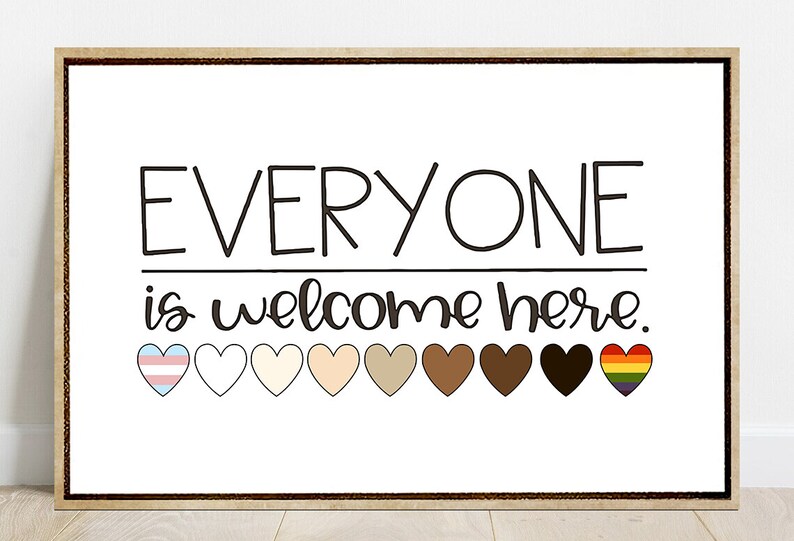Everyone is Welcome Here Poster Diversity Poster for Classroom Pride ...